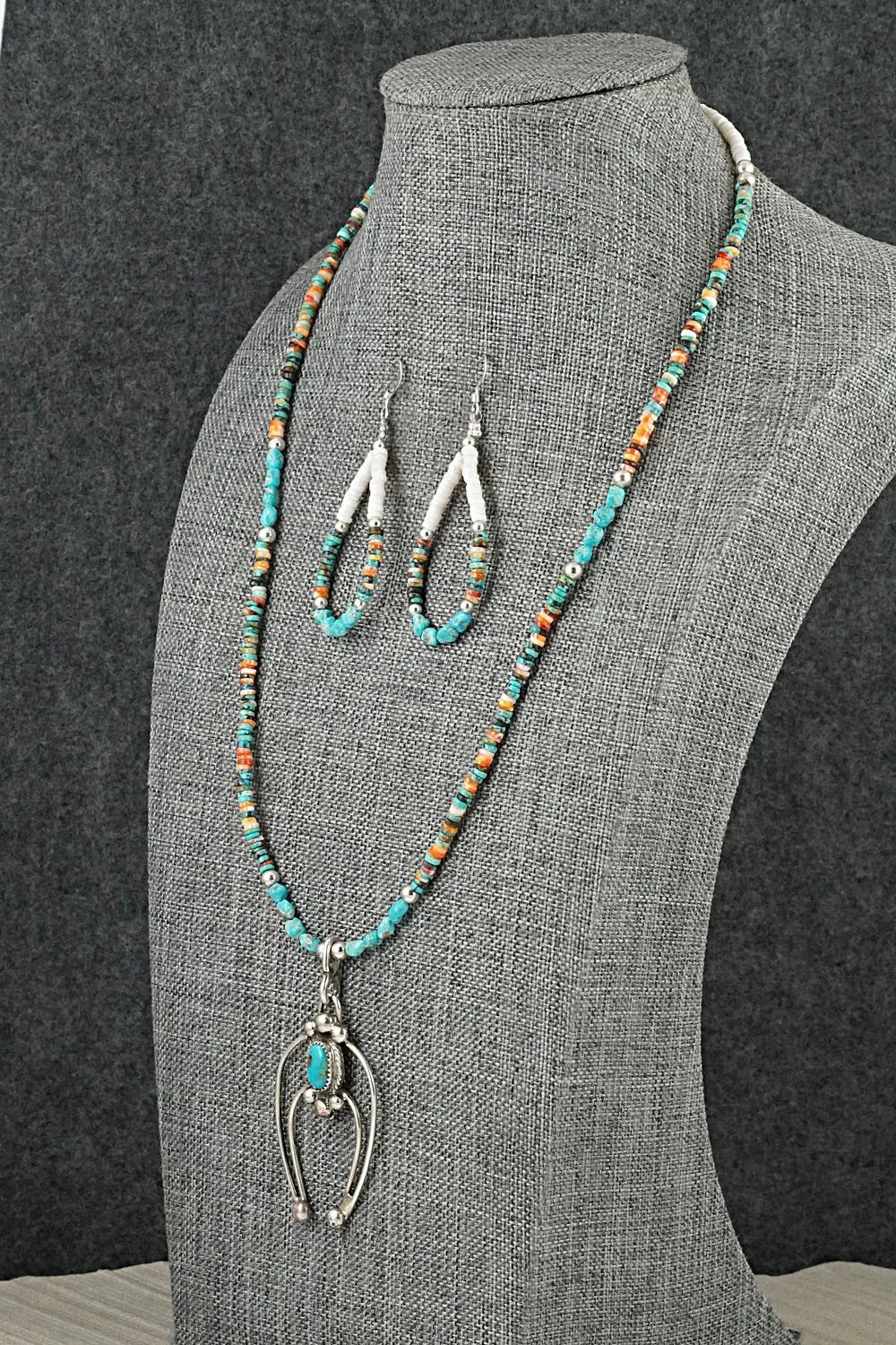 Spiny Oyster, Turquoise & Sterling Silver Necklace Set - Erika Brown ...