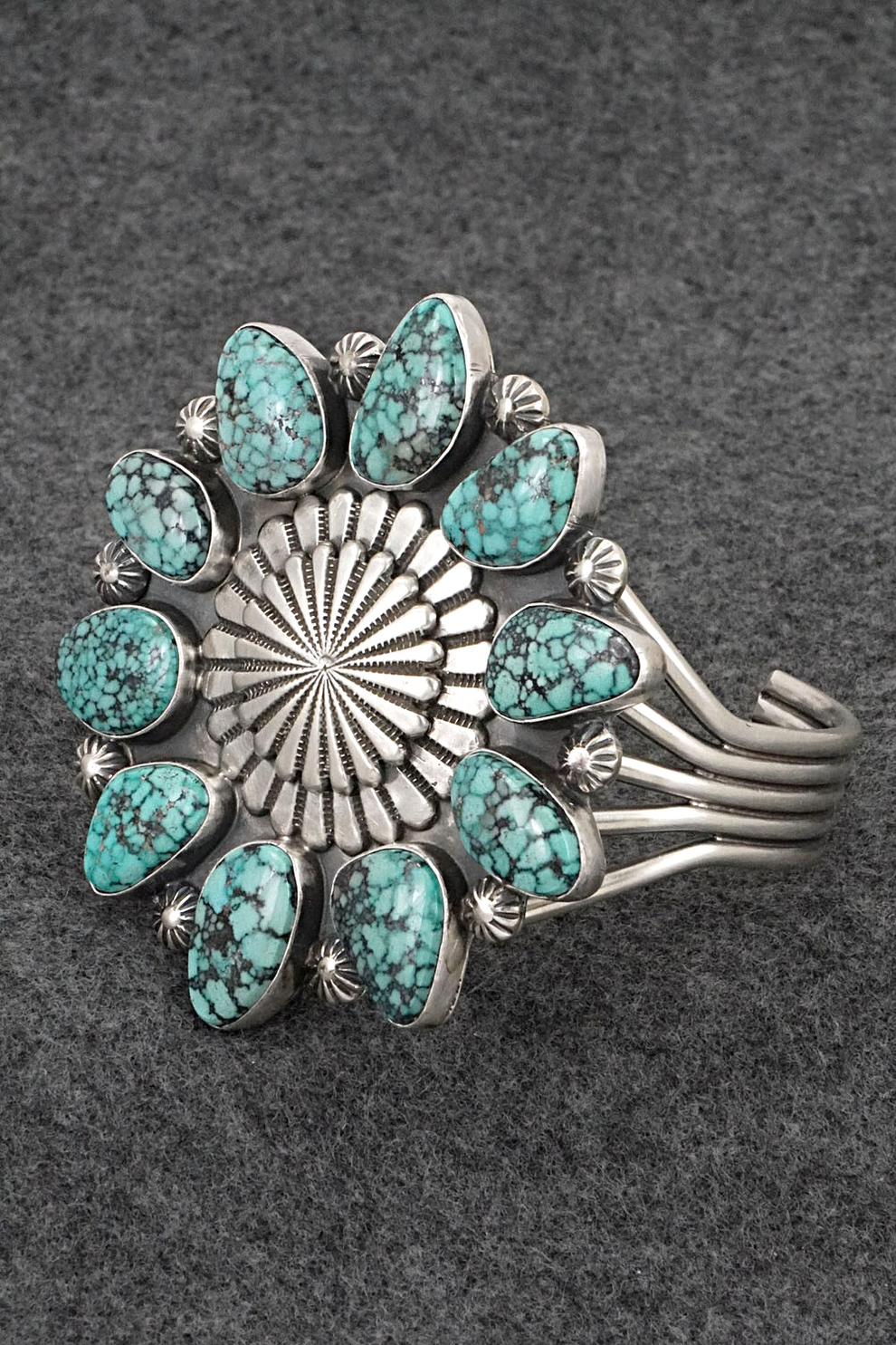 Turquoise and Sterling Silver Bracelet - Tom Lewis – High Lonesome Trading