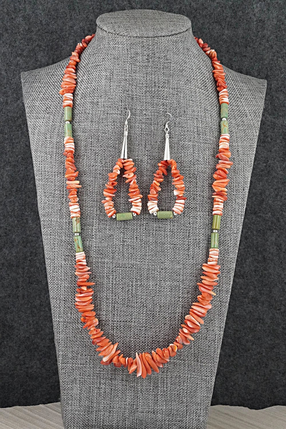 Spiny Oyster, Turquoise & Sterling Silver Necklace Set - Erika Brown ...