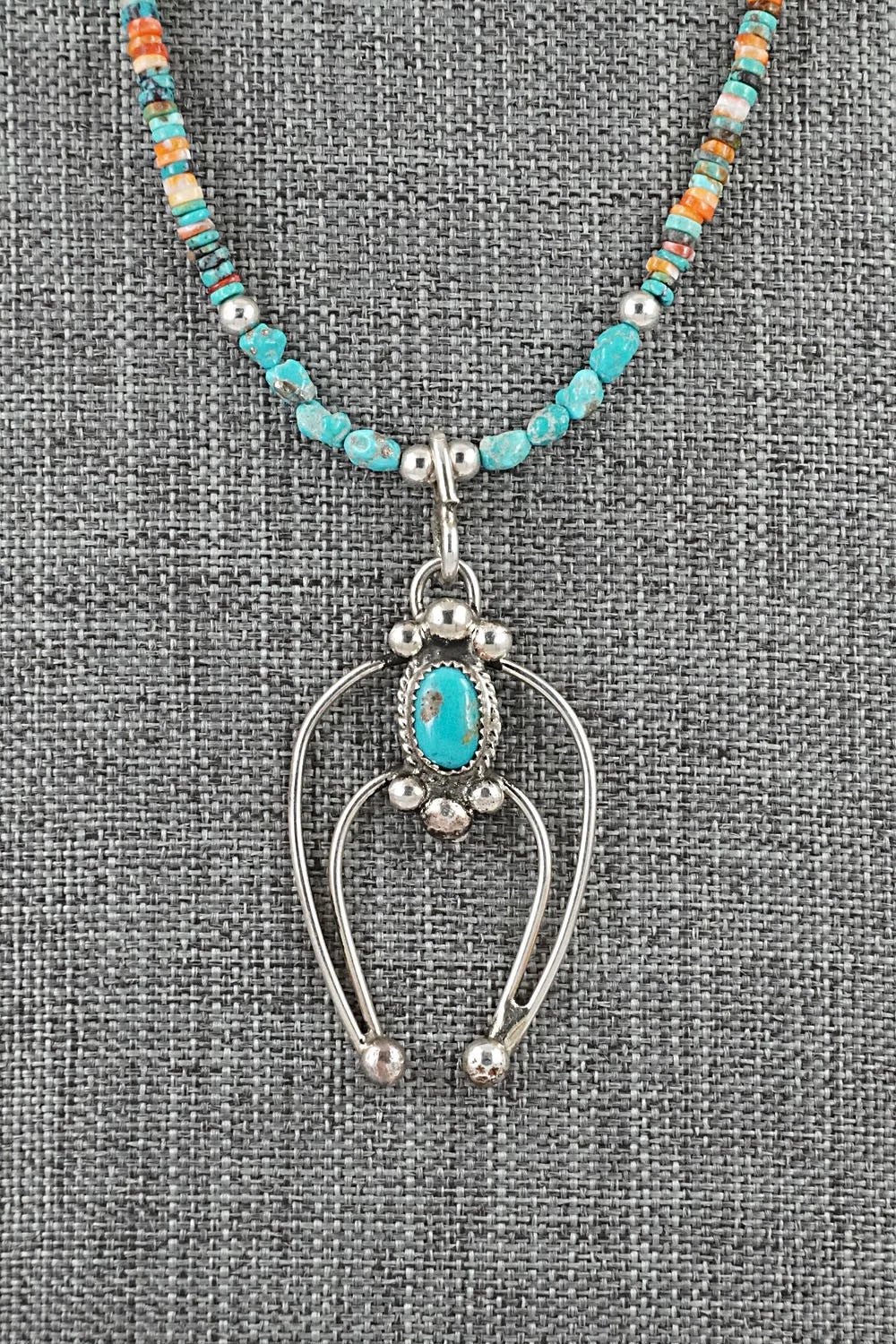 Spiny Oyster, Turquoise & Sterling Silver Necklace Set - Erika Brown ...