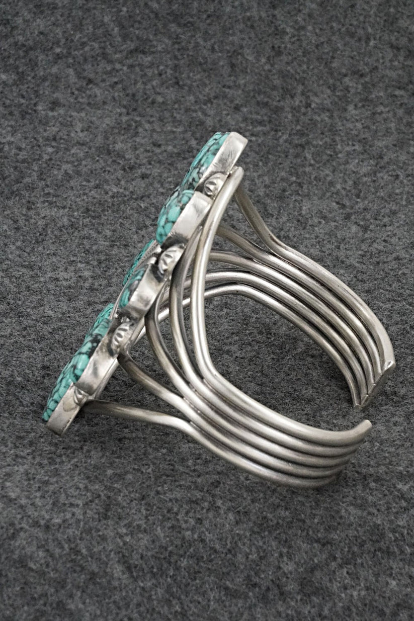 Turquoise and Sterling Silver Bracelet - Tom Lewis – High Lonesome Trading