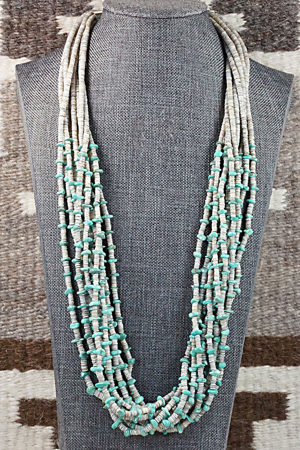 Turquoise, Shell & Sterling Silver Necklace - Ramona Bird – High ...