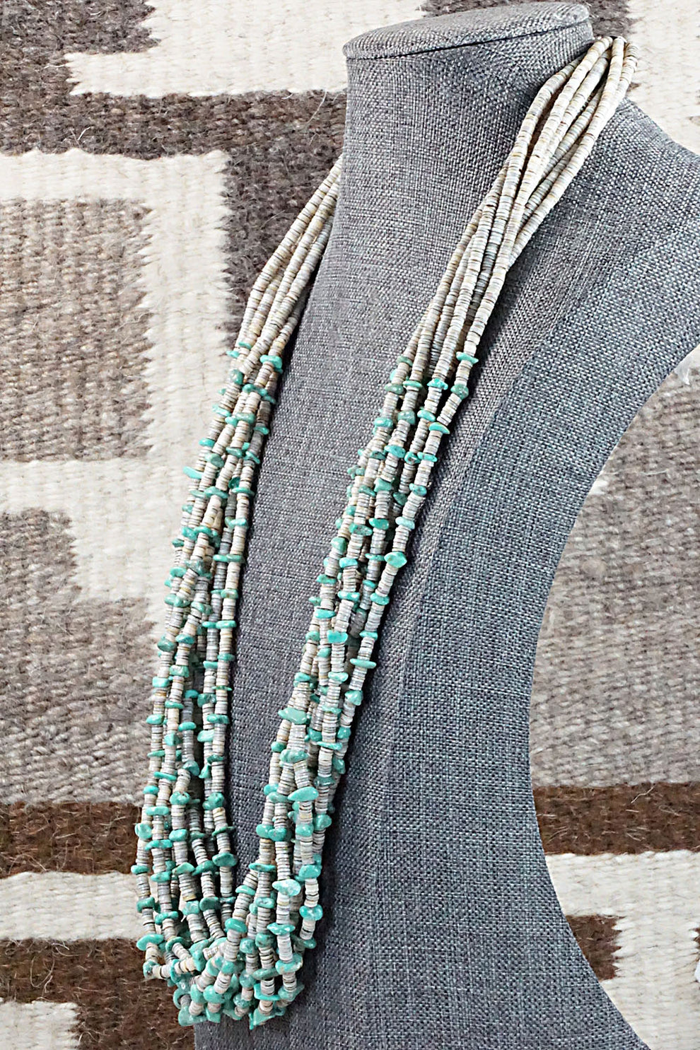 Turquoise, Shell & Sterling Silver Necklace - Ramona Bird – High ...